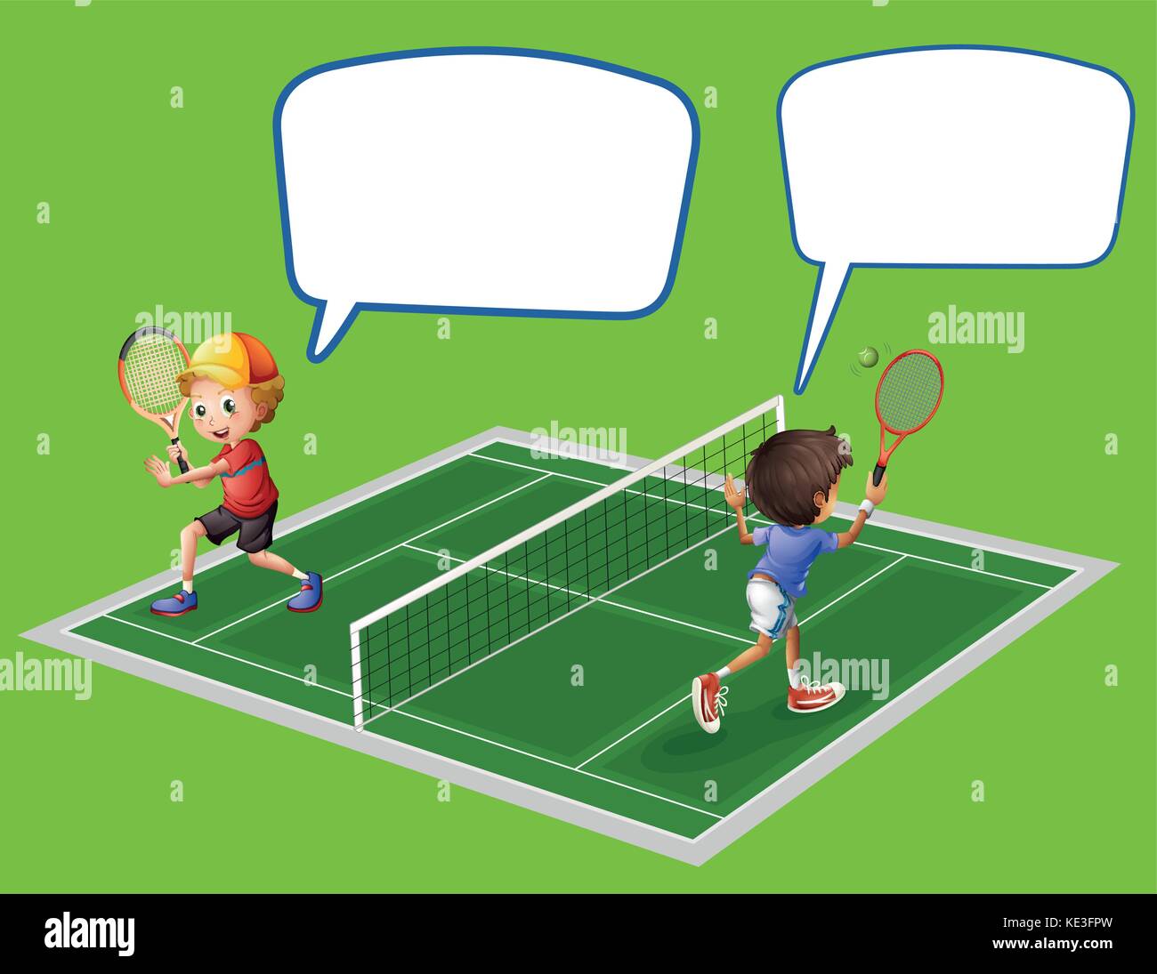 Two boys playing tennis illustration Stock Vector Image & Art - Alamy