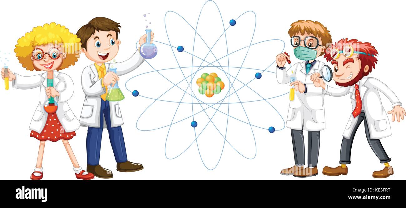 Male and female scientists illustration Stock Vector Image & Art - Alamy