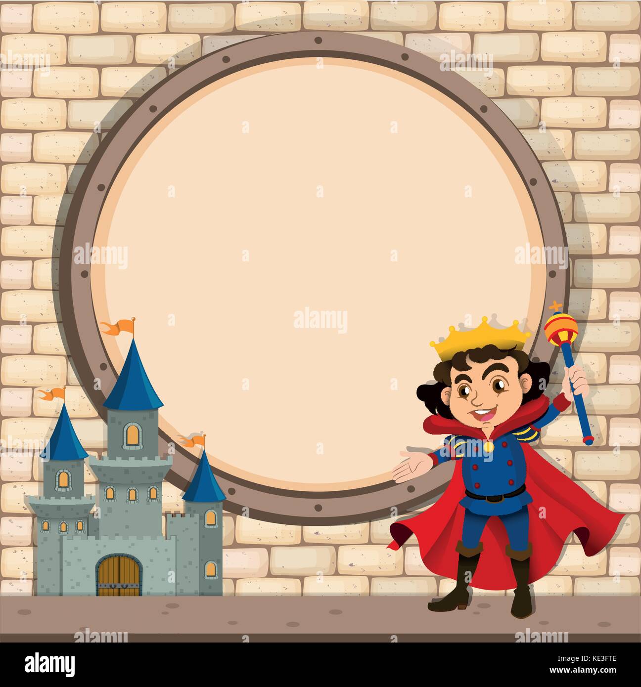 Border design with king and castle illustration Stock Vector Image ...