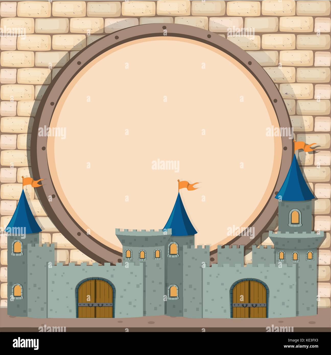 Border design with castle illustration Stock Vector Image & Art - Alamy