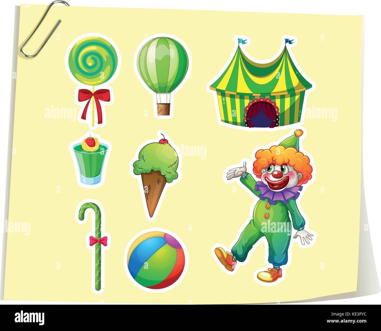 Clown and circus objects illustration Stock Vector Image & Art - Alamy
