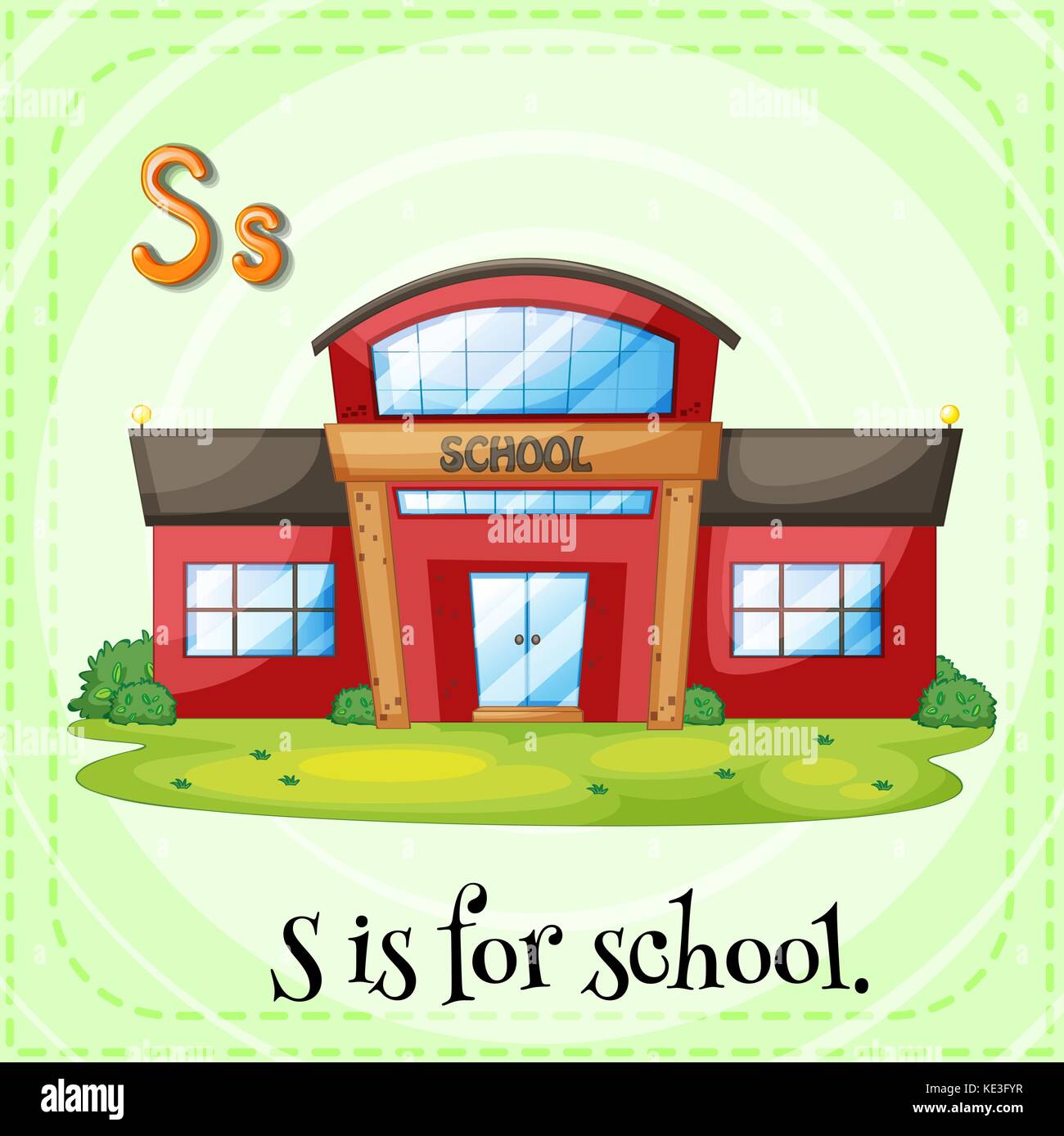 Flashcard of alphabet S is for school Stock Vector Image & Art - Alamy