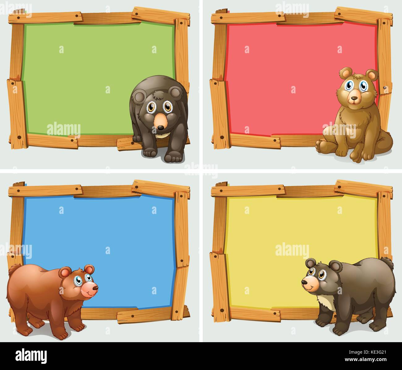 Frame design with wild animals illustration Stock Vector Image & Art ...