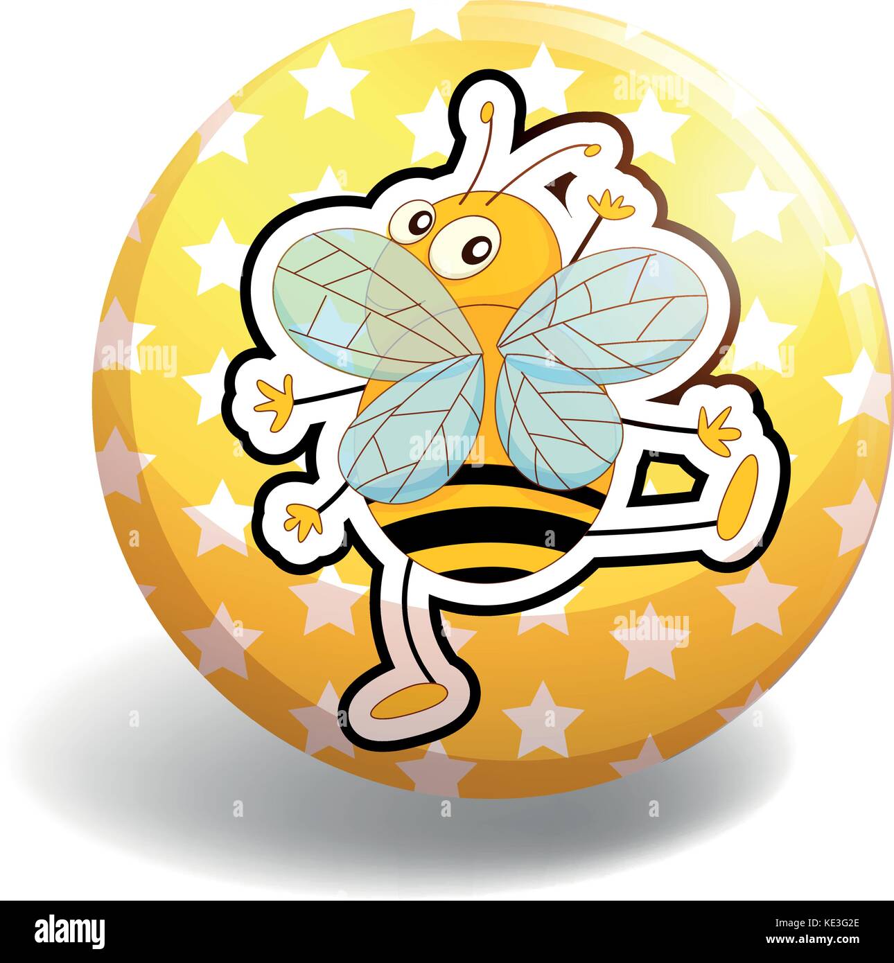 Dancing bee on the yellow badge Stock Vector Image & Art - Alamy