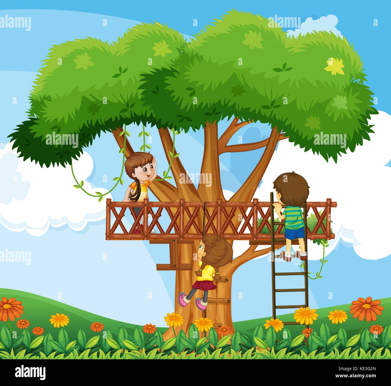 Little Kid Climbing Stock Vector Images - Alamy