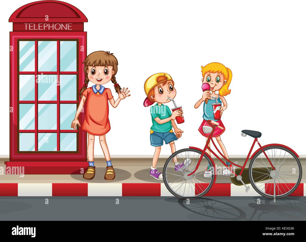 Kids standing on the street illustration Stock Vector Image & Art - Alamy