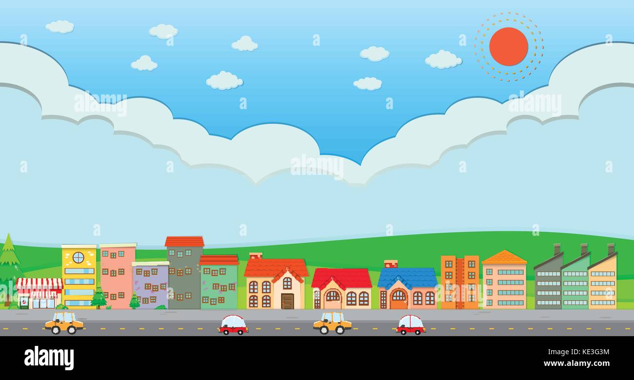 City scene at daytime illustration Stock Vector Image & Art - Alamy