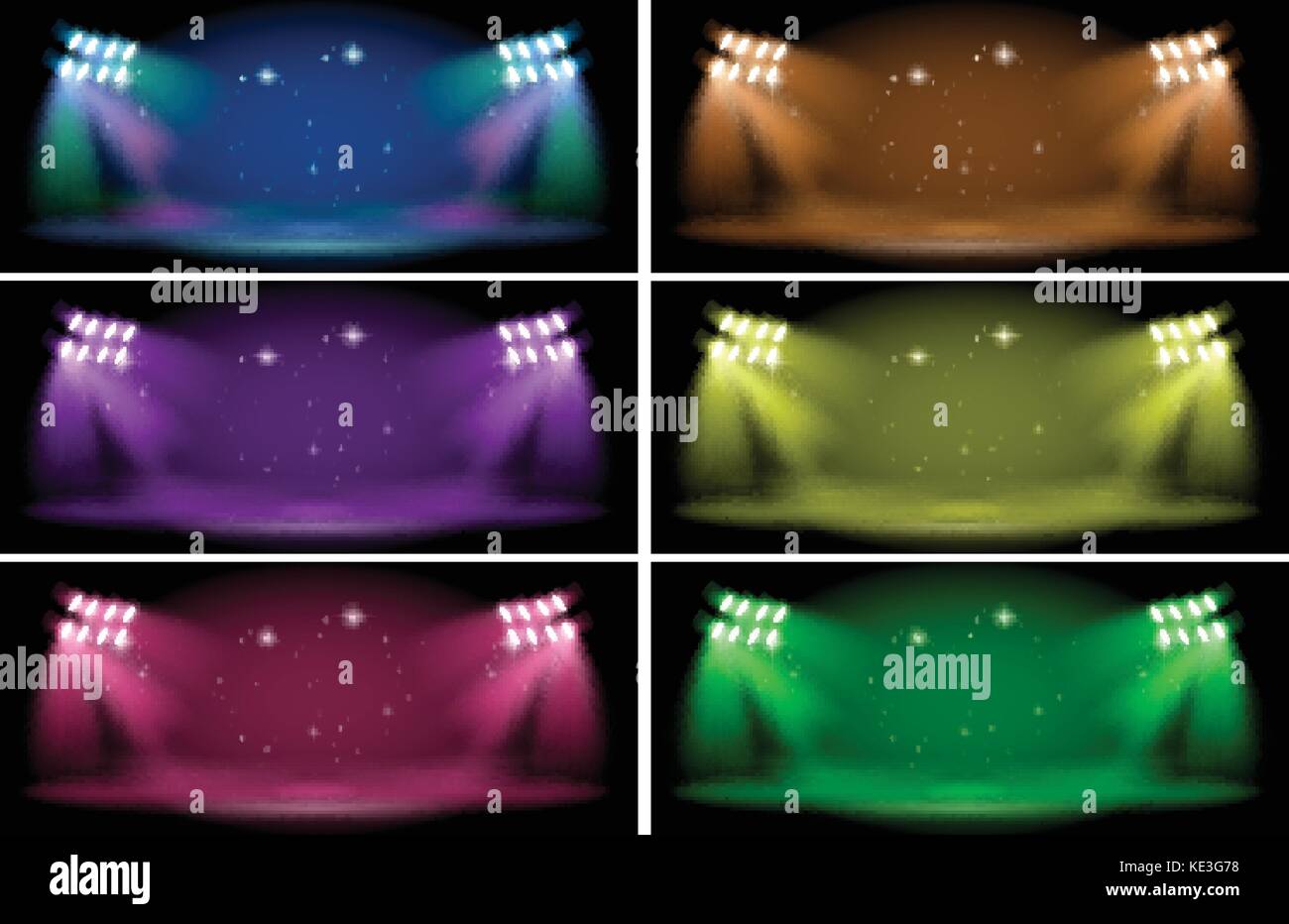 Stage with six color backgrounds illustration Stock Vector Image & Art ...