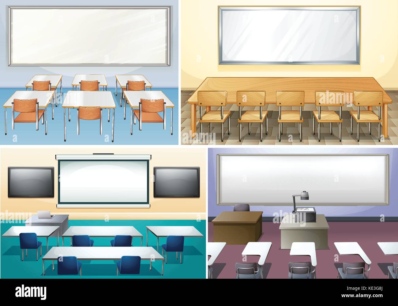 Projector screen classroom Stock Vector Images - Alamy