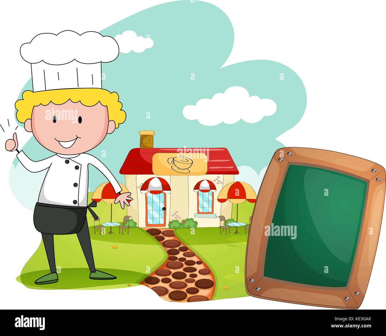 Tables chairs in cafe Stock Vector Images - Alamy