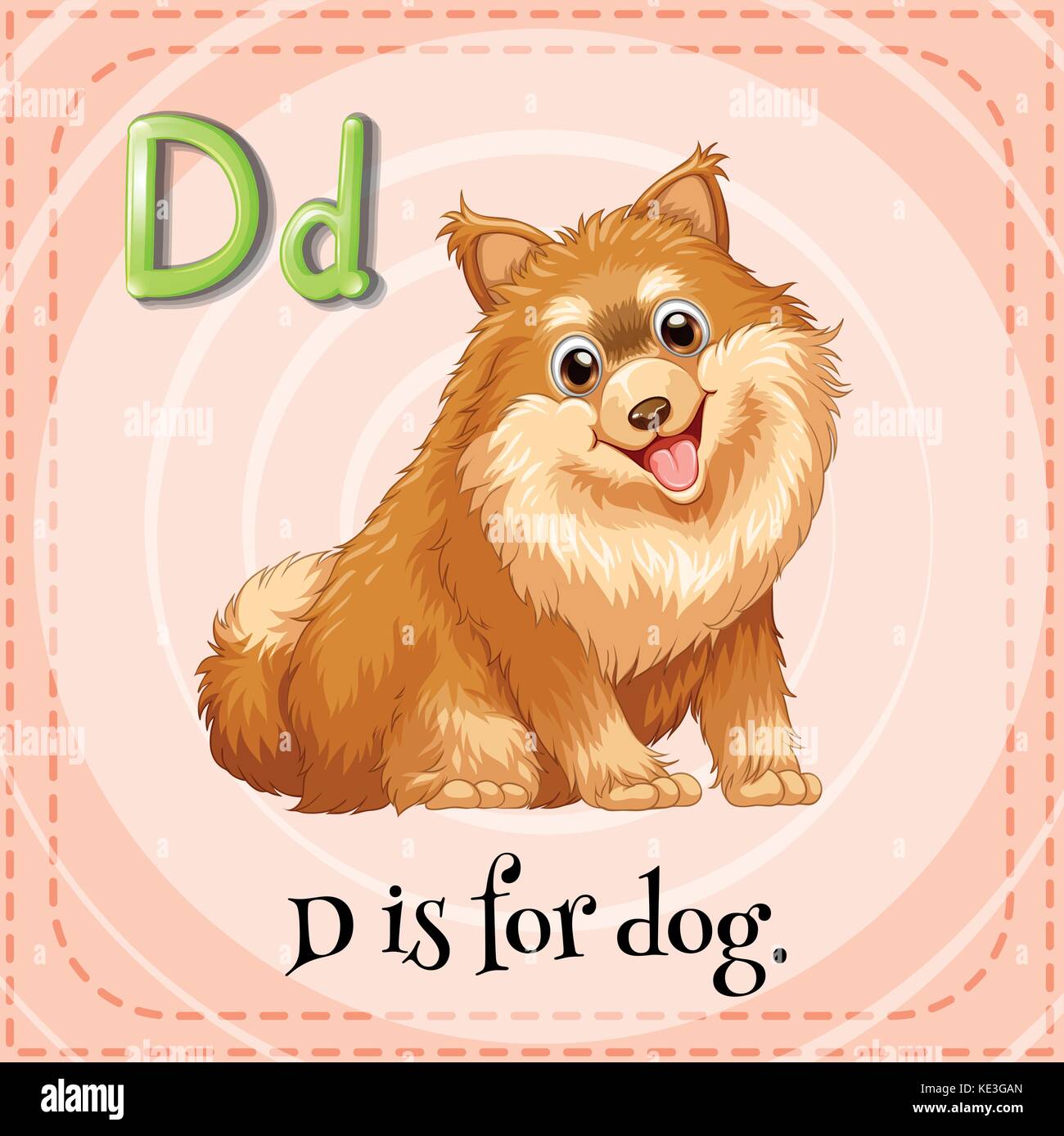 Flashcard letter D is for dog illustration Stock Vector Image & Art - Alamy