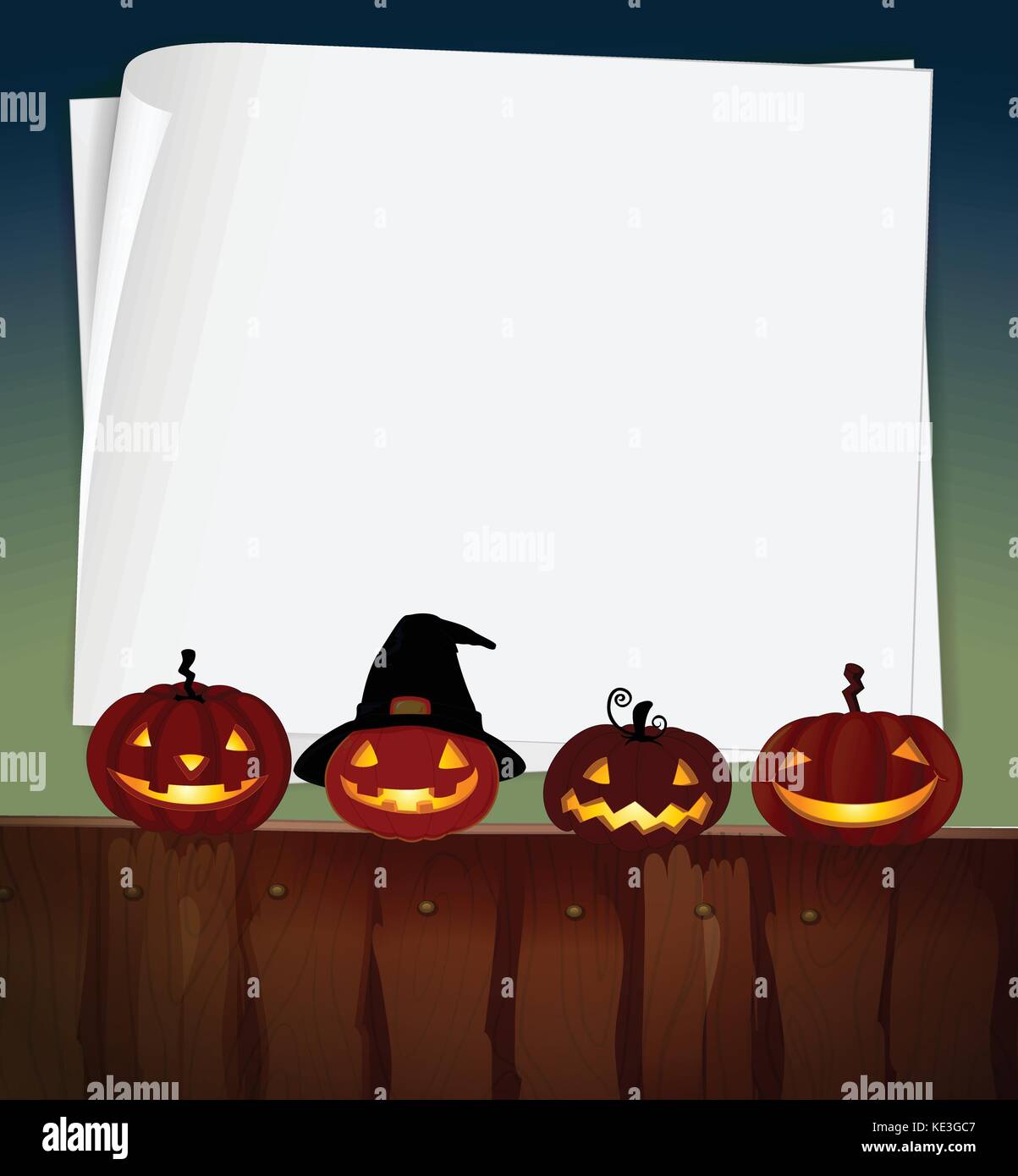 Blank paper with halloween theme background illustration Stock Vector ...