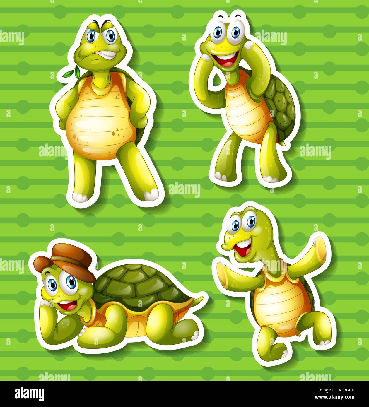 Turtle in four different poses illustration Stock Vector Image & Art ...