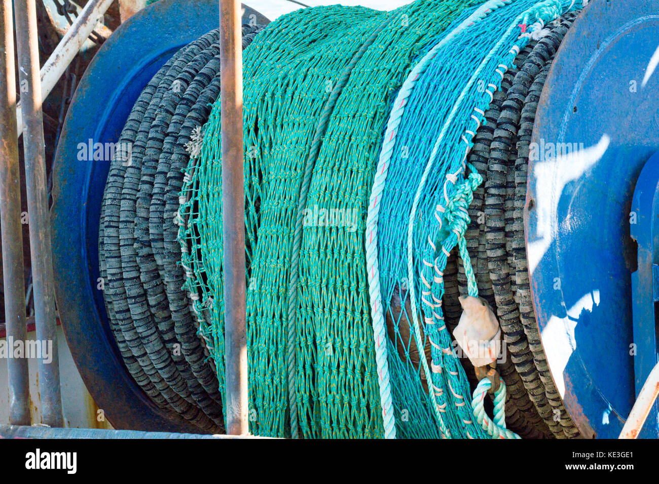 Fishing nets in the harbor in Hanstholm, Denmark Stock Photo - Alamy