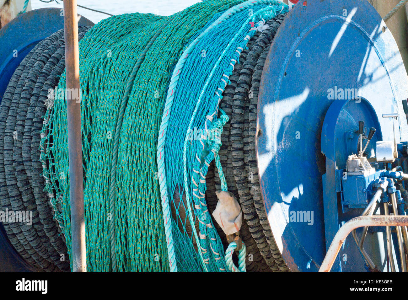 Fishing nets in the harbor in Hanstholm, Denmark Stock Photo - Alamy