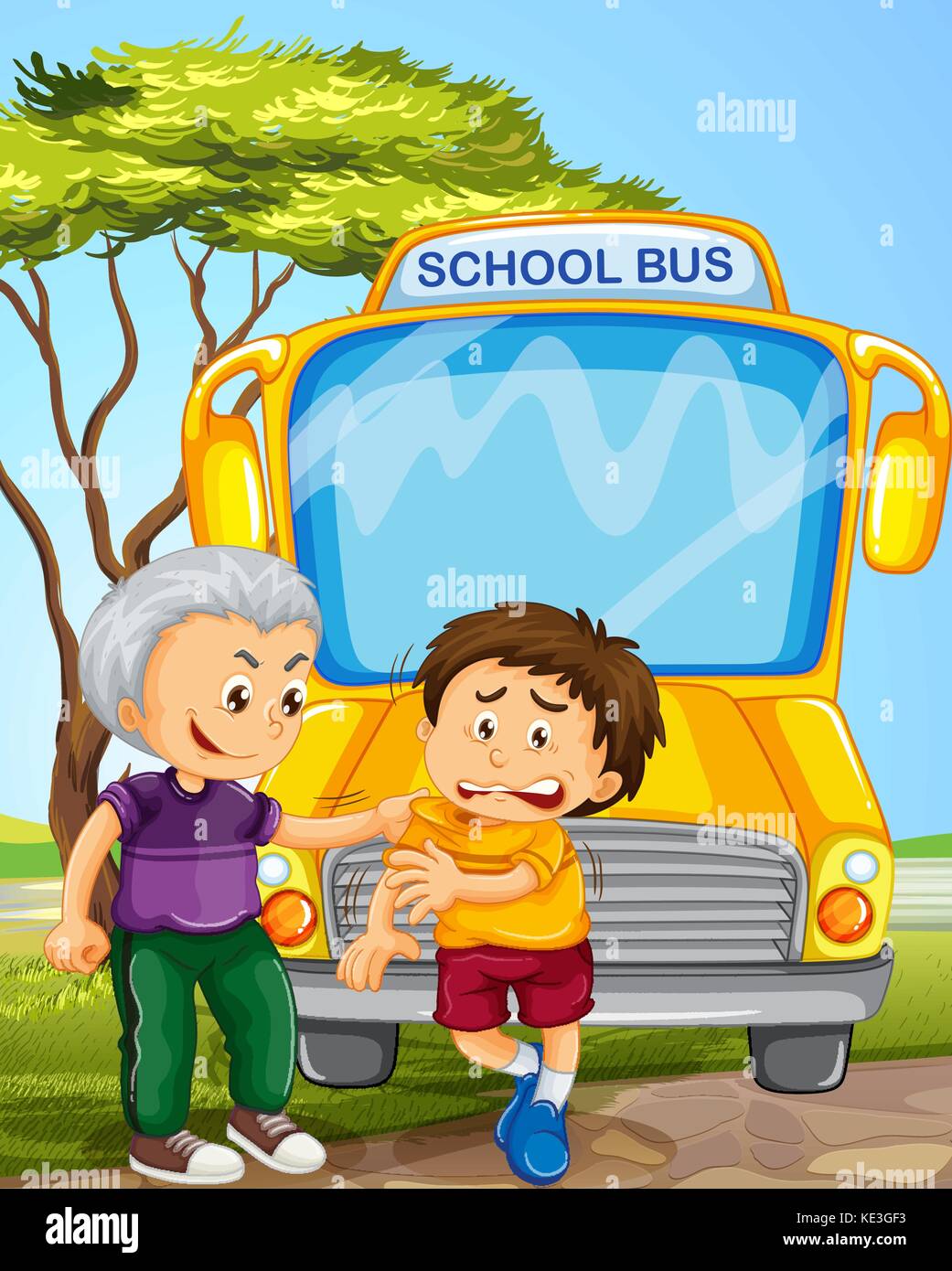 Bully school bus Stock Vector Images - Alamy