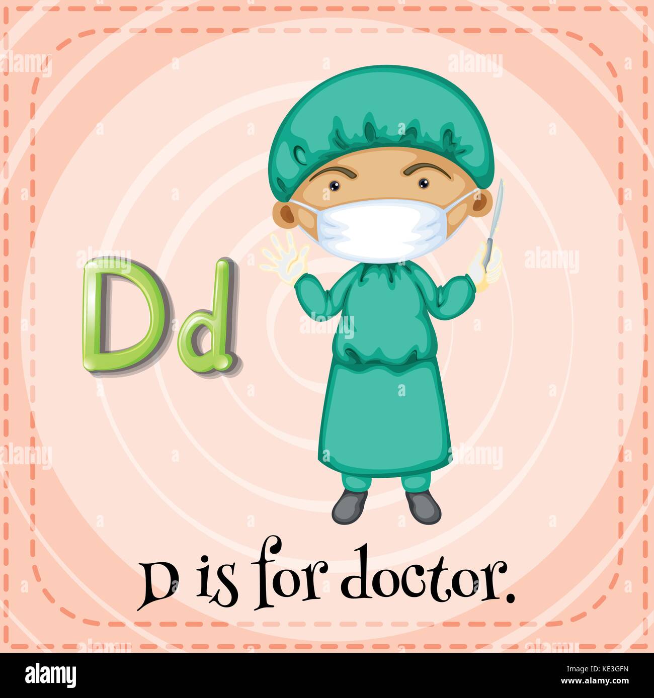 Flashcard letter D is for doctor illustration Stock Vector Image & Art ...