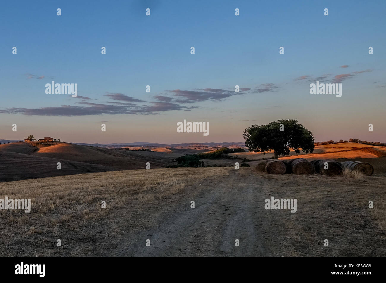 Siena, Italy. 15th August, 2017. Scenic sunset landscape in Siena's ...