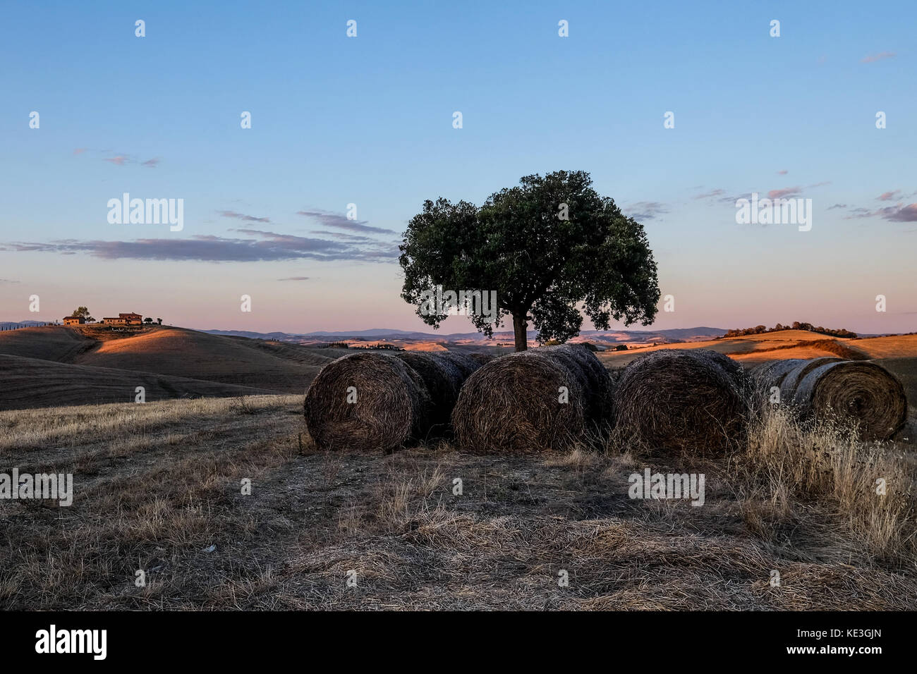 Siena, Italy. 15th August, 2017. Scenic sunset landscape in Siena's ...
