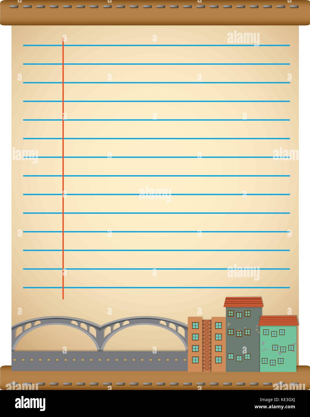 Line paper design with city view illustration Stock Vector Image & Art ...