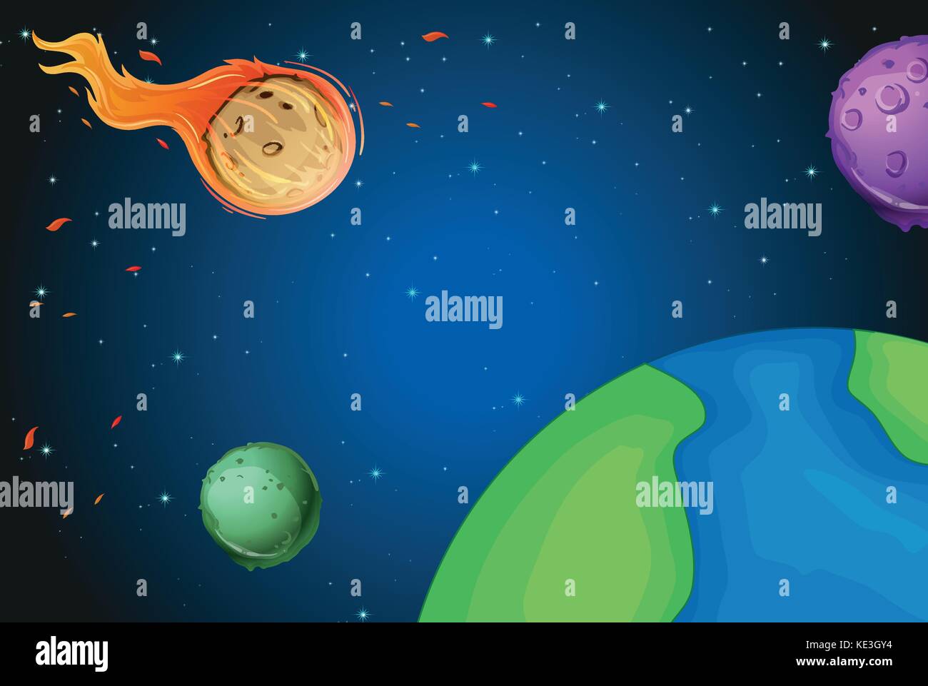 Moon over earth atmosphere Stock Vector Images - Alamy