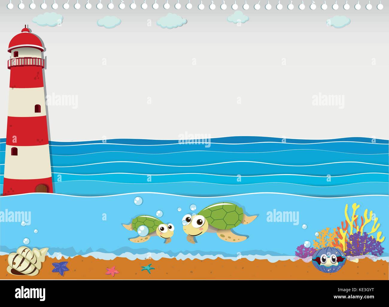 Lighthouse reef sea turtle Stock Vector Images - Alamy