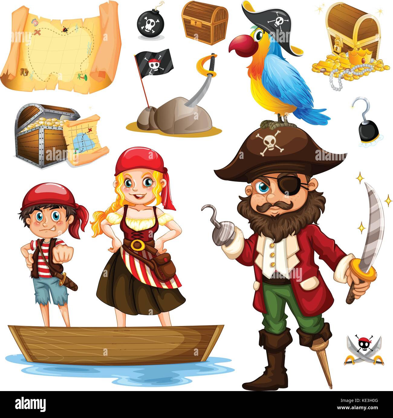 Cartoon Pirate Crew