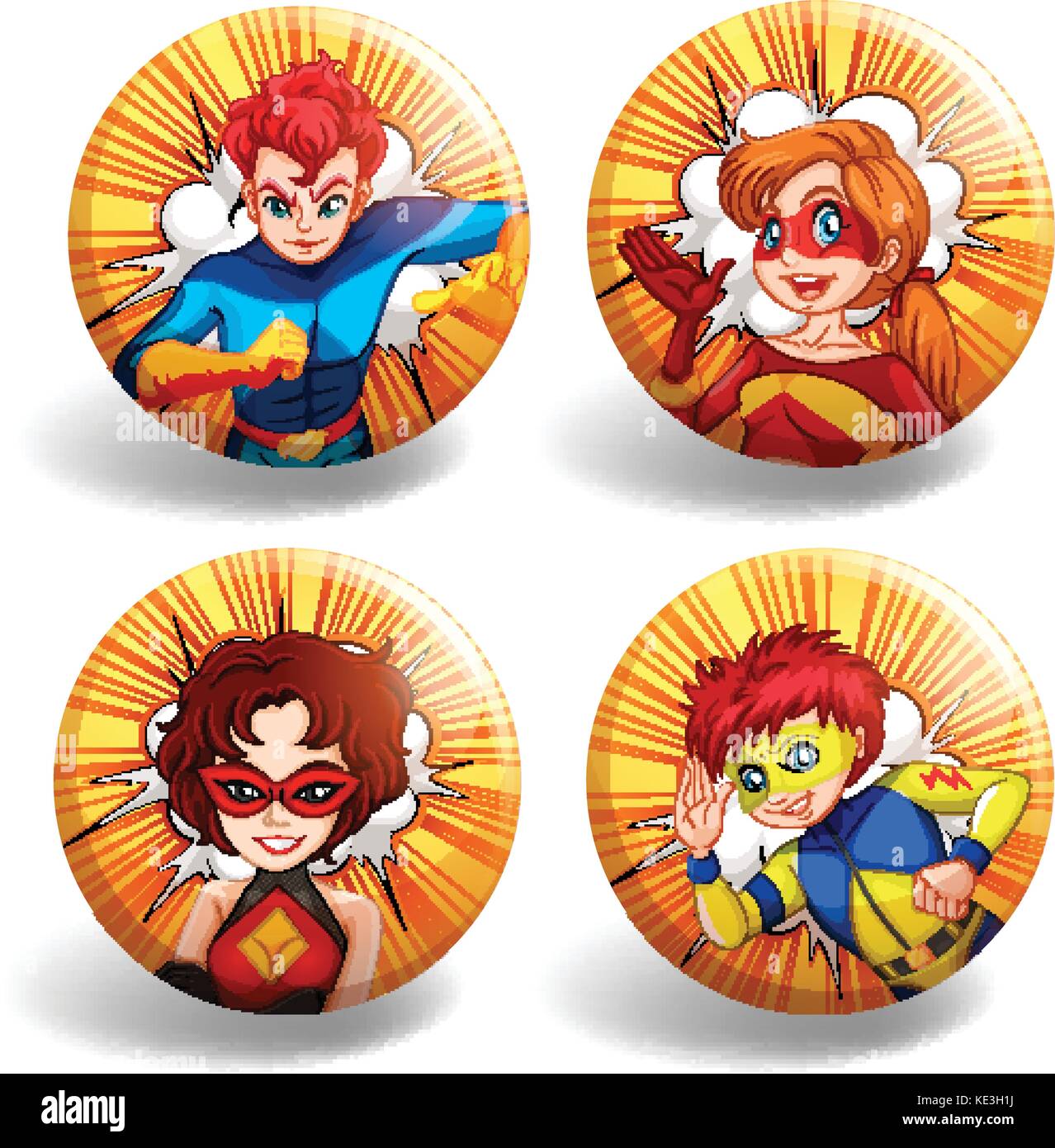 Superhero group illustration hi-res stock photography and images - Alamy