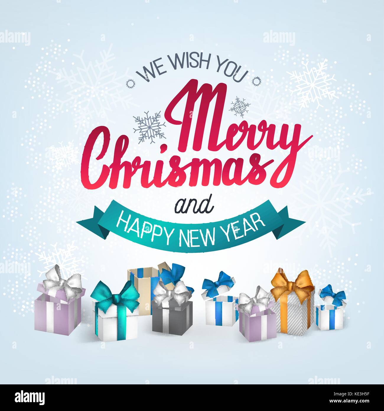 Merry Christmas and Happy New Year Stock Vector Image & Art - Alamy