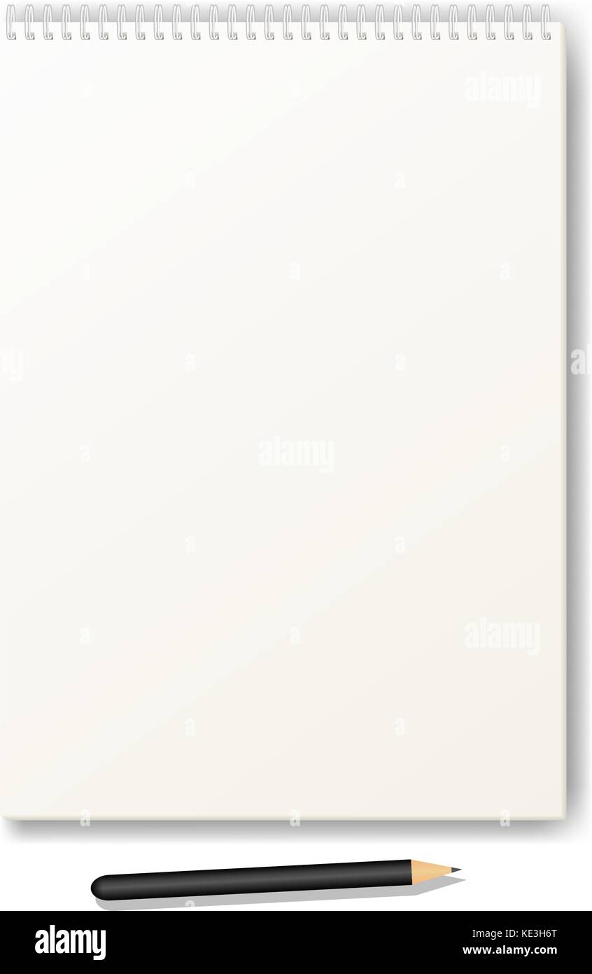 Vector clean drawing album with a pencil Stock Vector Image & Art - Alamy