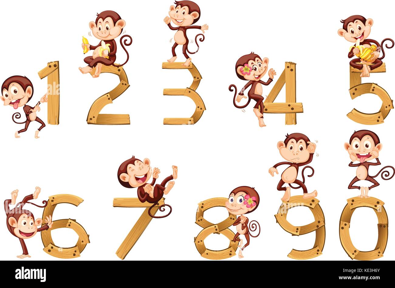 Ten monkeys Stock Vector Images - Alamy