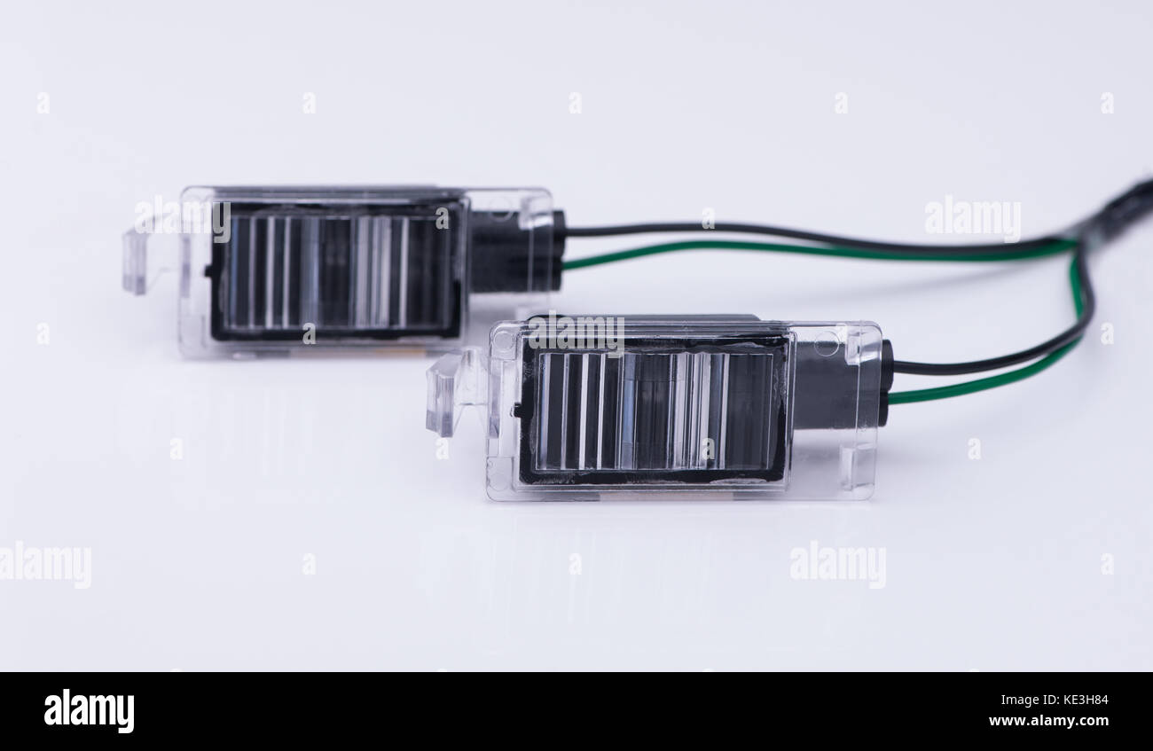 a small rectangular side-car lights isolated on white background Stock ...