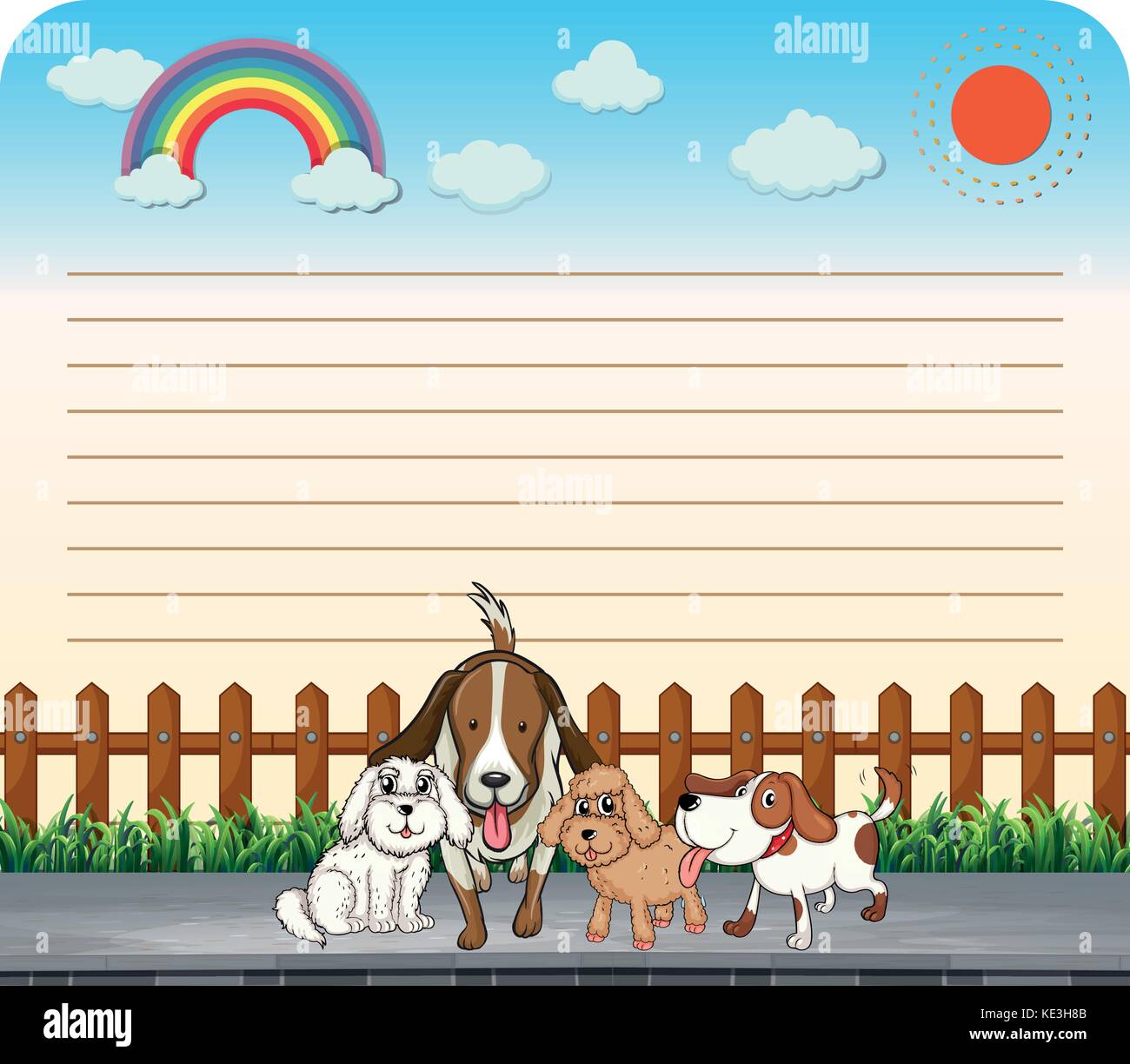Paper design with cute dogs illustration Stock Vector Image & Art - Alamy