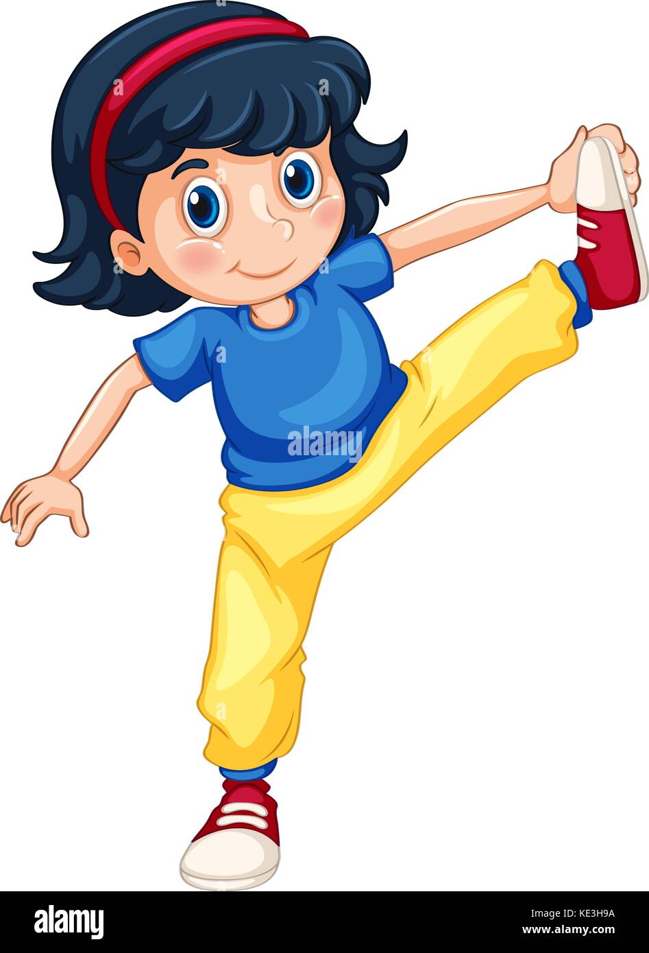 Girl doing exercising alone illustration Stock Vector Image & Art - Alamy
