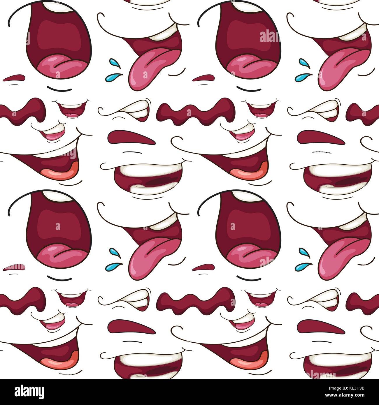 Seamless different expressions of mouth illustration Stock Vector Image ...