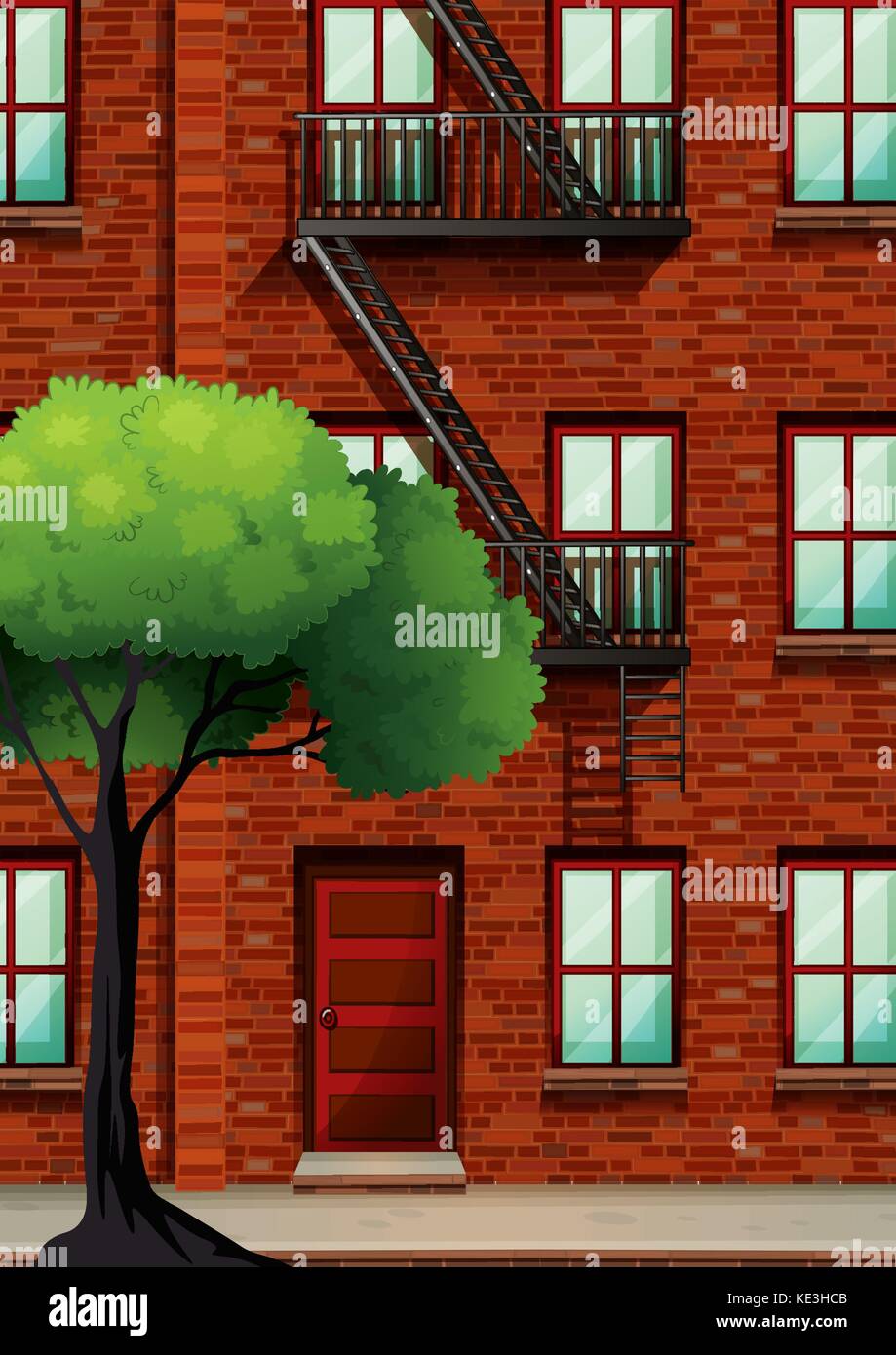 Fire escape on building Stock Vector Images - Alamy