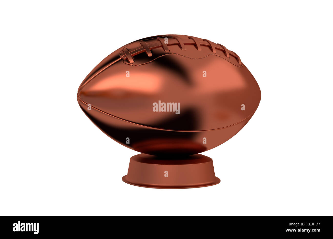 American Football Bronze Trophy with a white background Stock Photo - Alamy