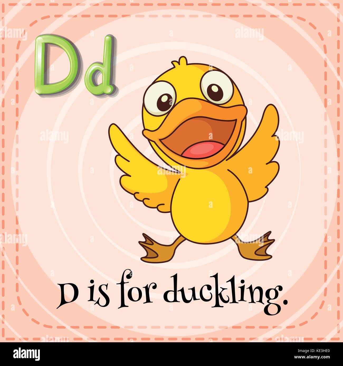 Flashcard of letter D illustration Stock Vector Image & Art - Alamy