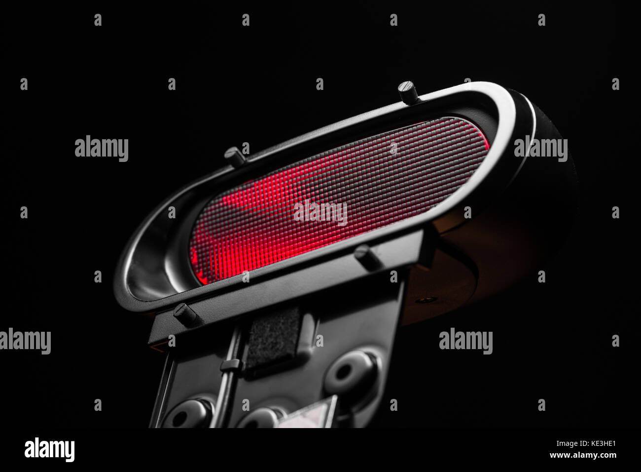 red car signal light on a black background isolated Stock Photo - Alamy