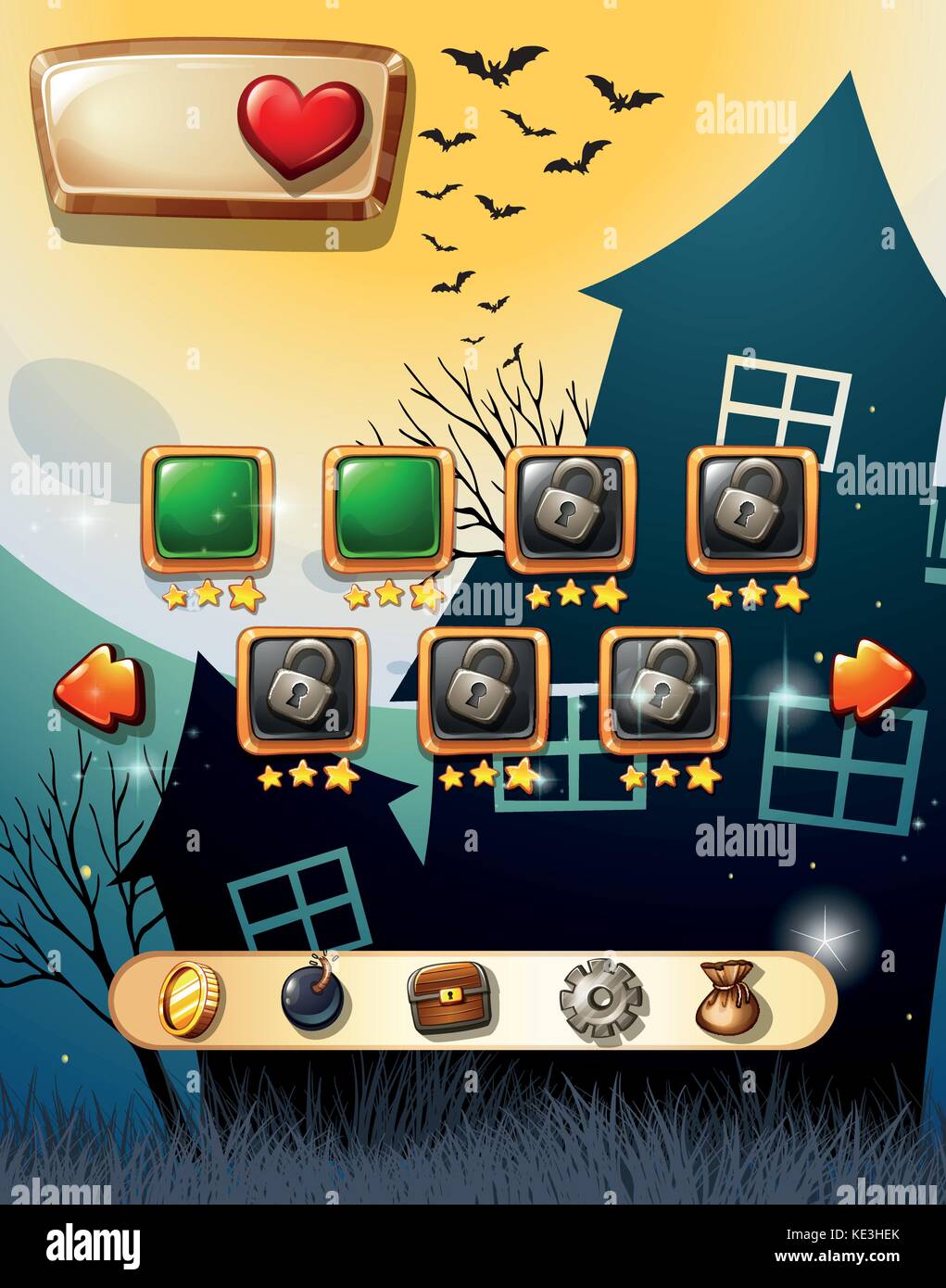 Game template with halloween theme illustration Stock Vector Image ...