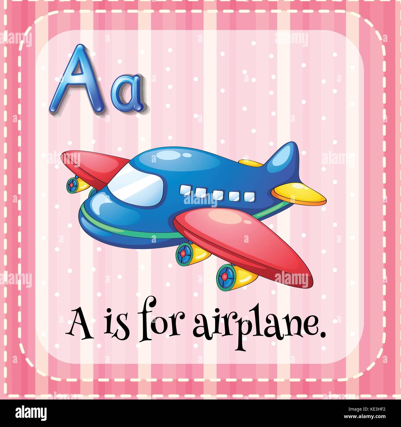 Flashcard alphabet A is for airplane illustration Stock Vector Image ...