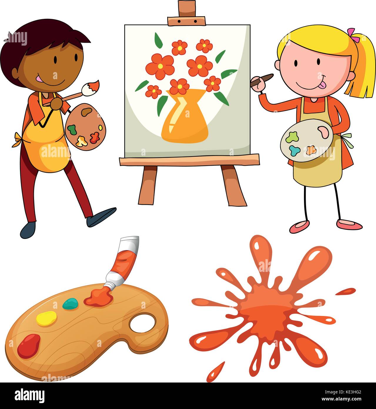 Illustration of artists canvas hi-res stock photography and images - Alamy