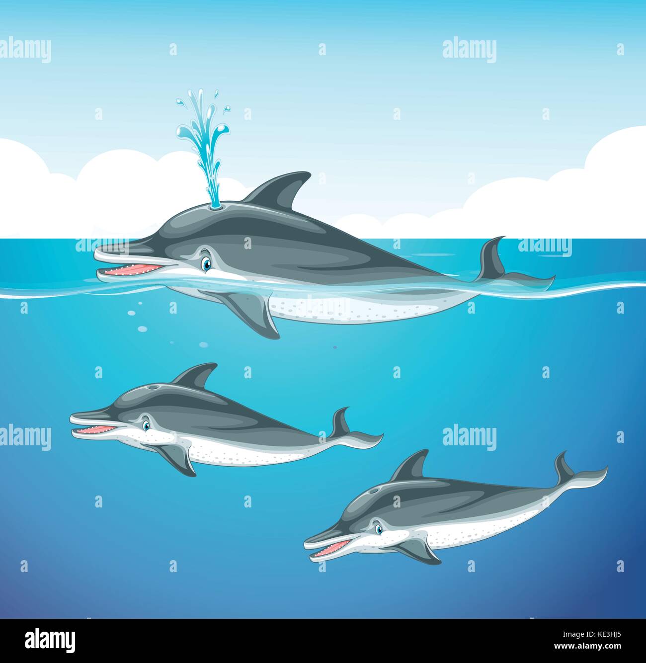 Wild beach swimming in ocean Stock Vector Images - Alamy