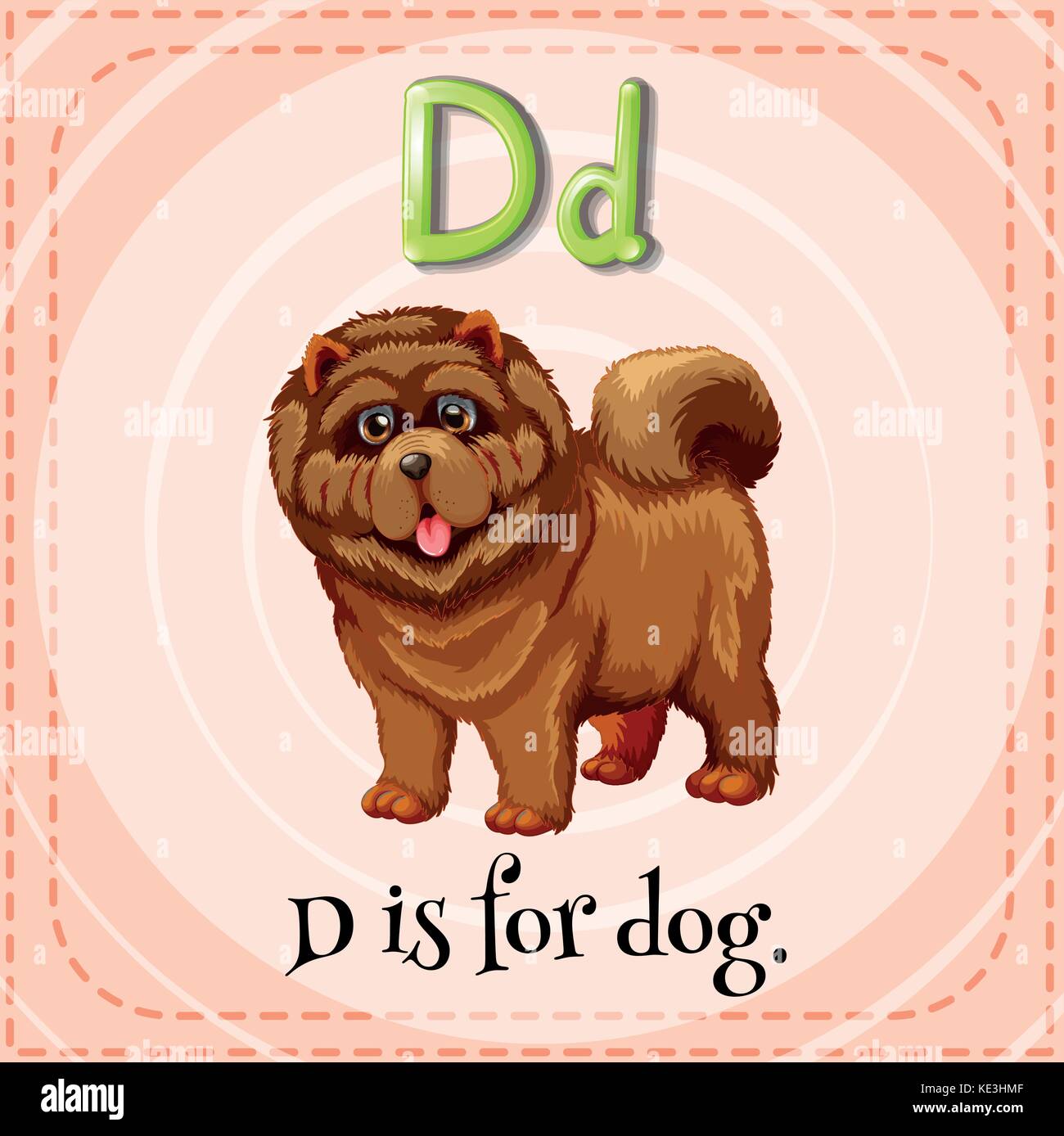 Flashcard letter D is for dog illustration Stock Vector Image & Art - Alamy