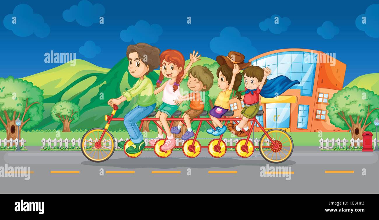 Cartoon image kid riding bicycle hi-res stock photography and images ...