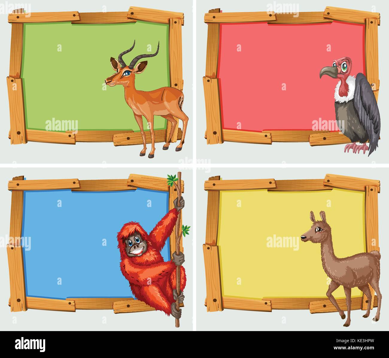 Frame designs with many animals illustration Stock Vector Image & Art ...