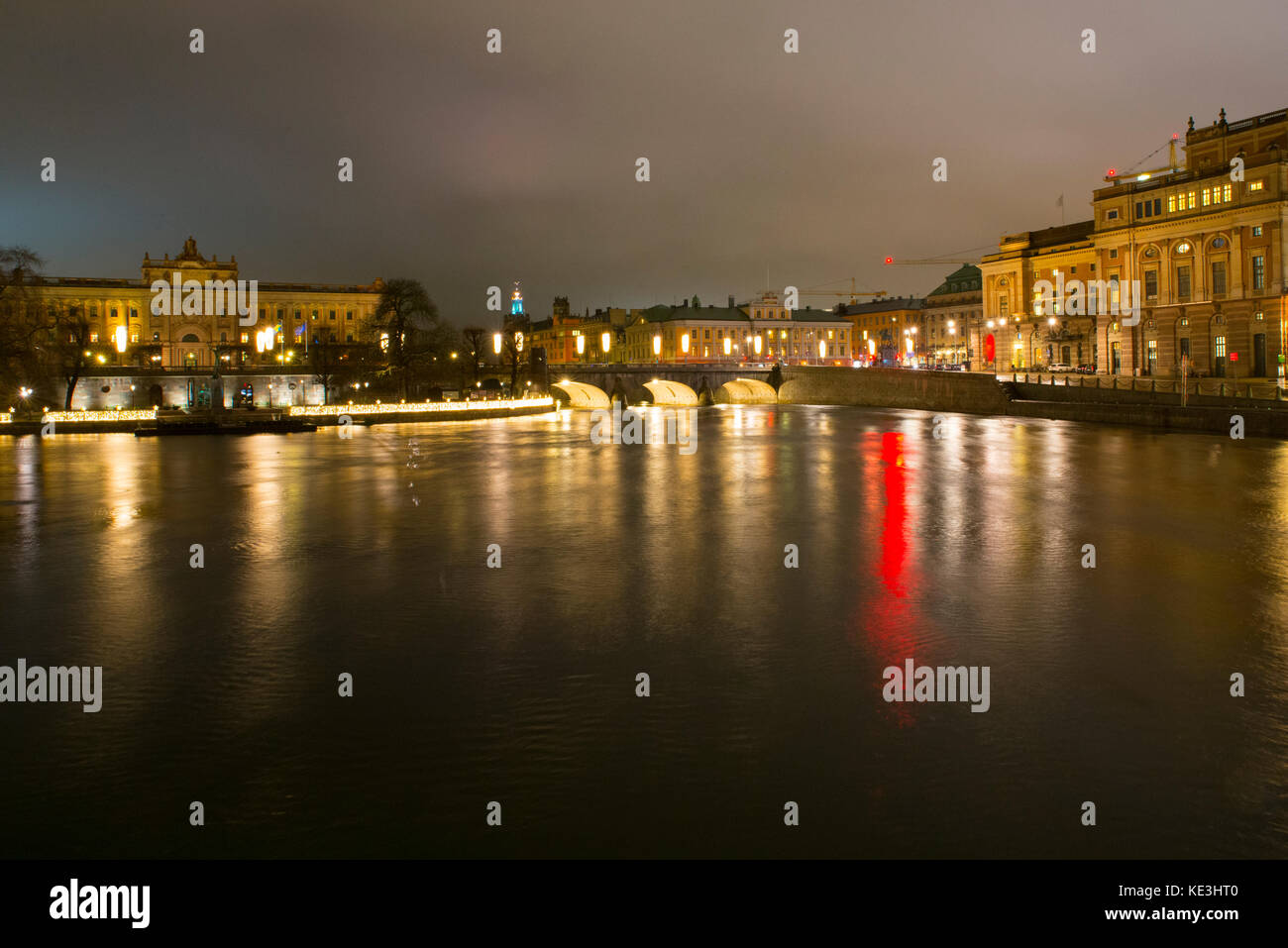Norrbro bridge & Museum of Medieval Stockholm, Sweden Stock Photo - Alamy