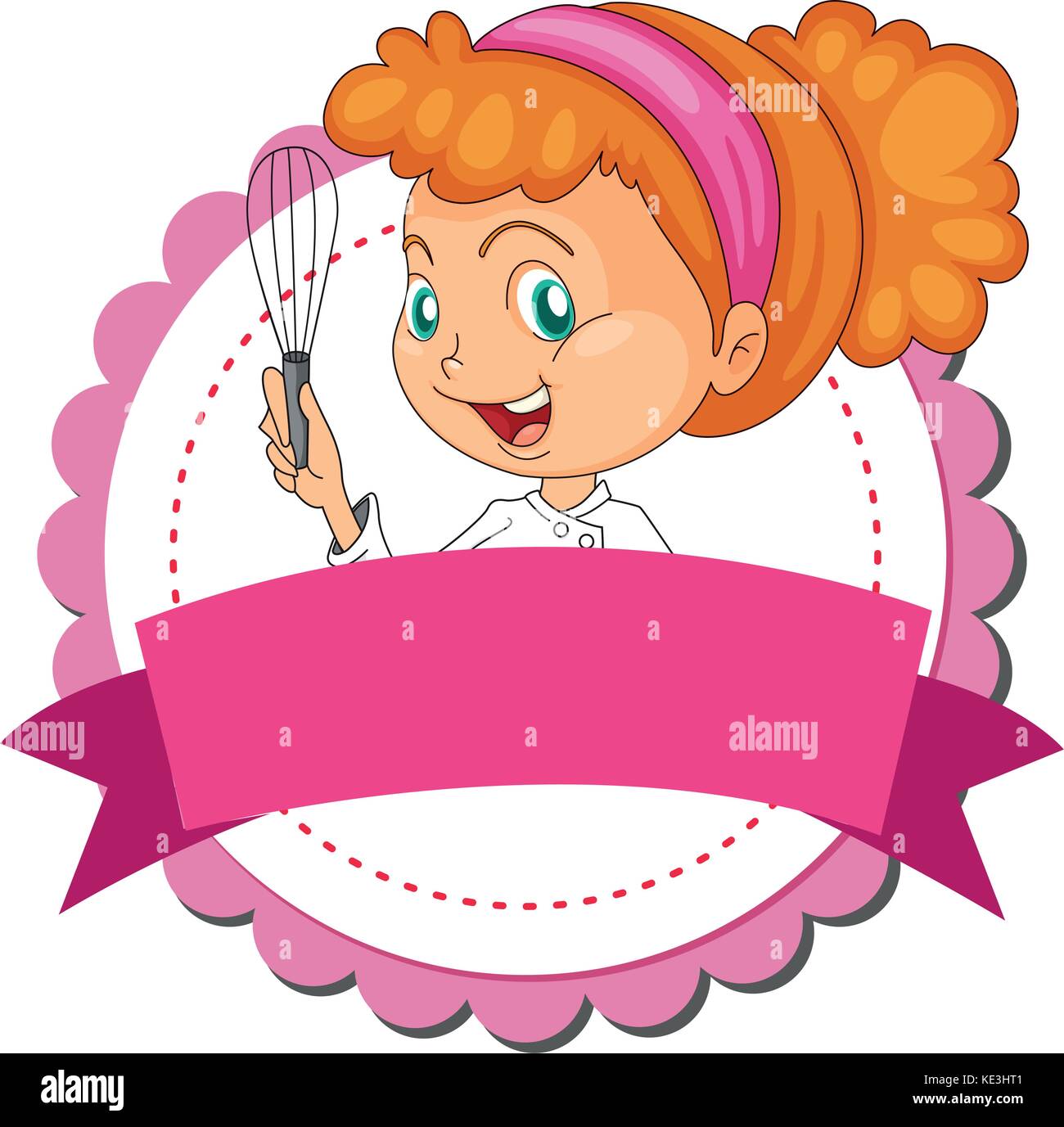 Female chef with banner illustration Stock Vector Image & Art - Alamy
