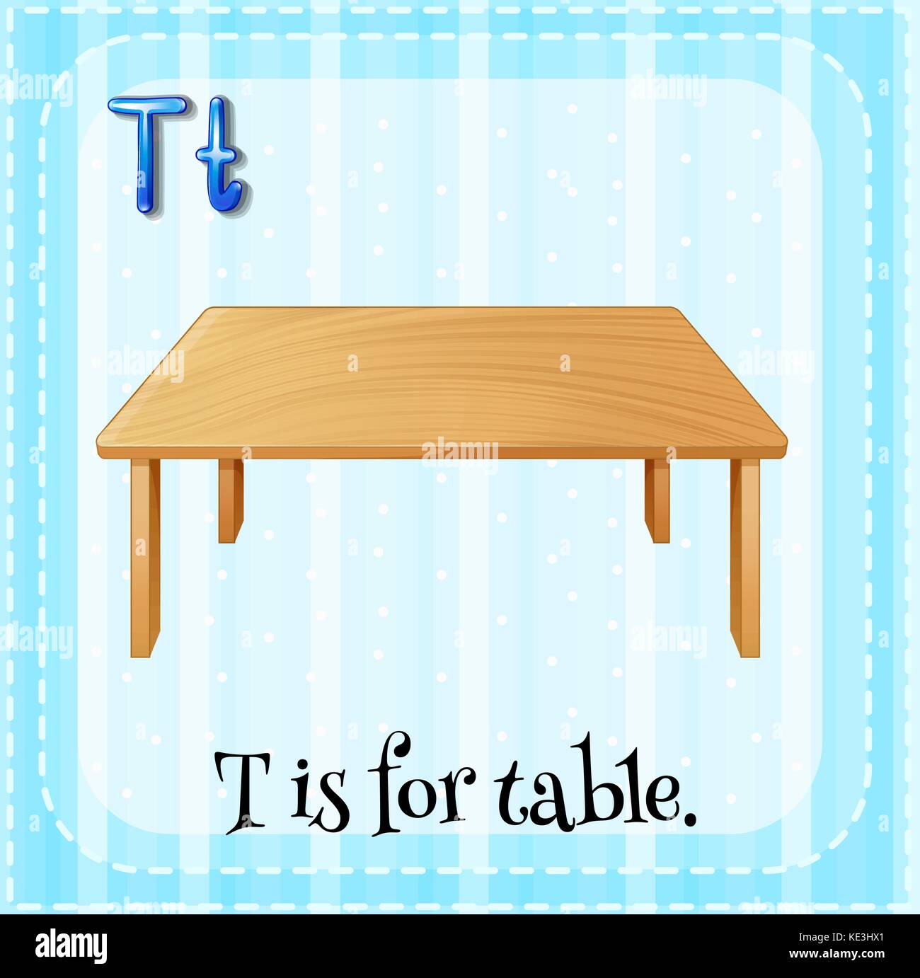Flashcard of alphabet T is for table Stock Vector Image & Art - Alamy