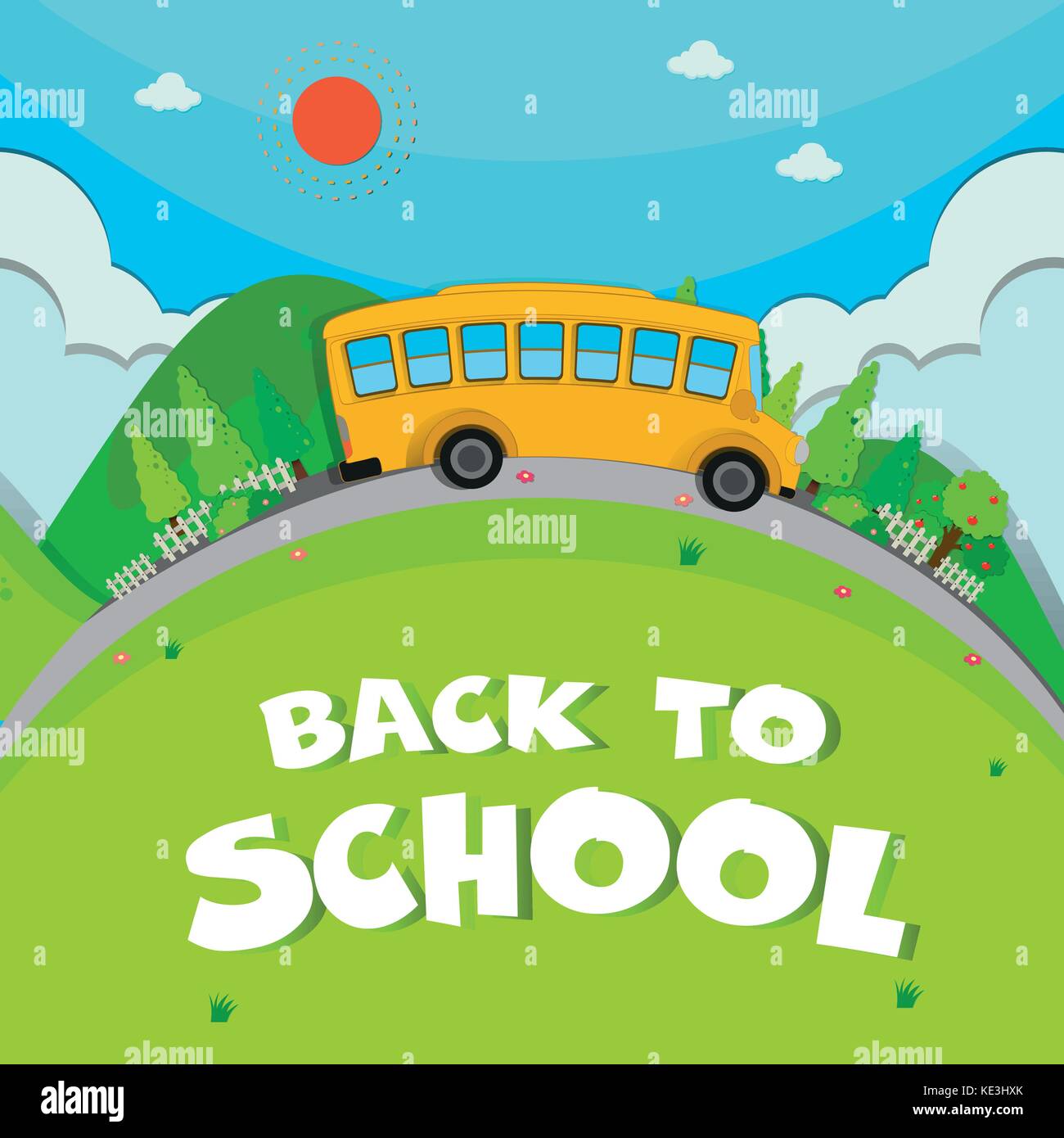 Clipart illustration schoolbus hi-res stock photography and images - Alamy